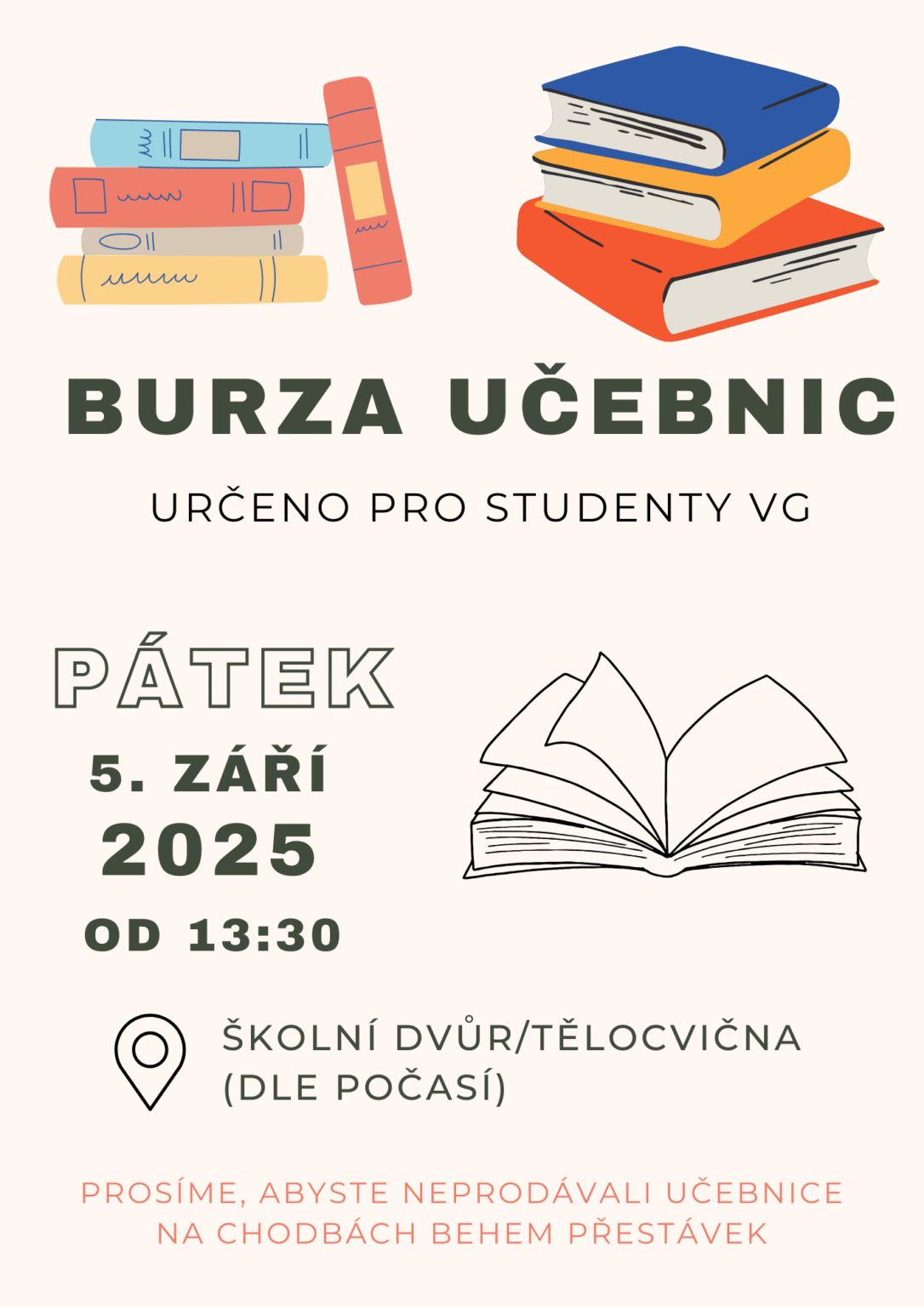Burza učebnic 5. 9. 2025 - Gymnázium prof. Jana Patočky
